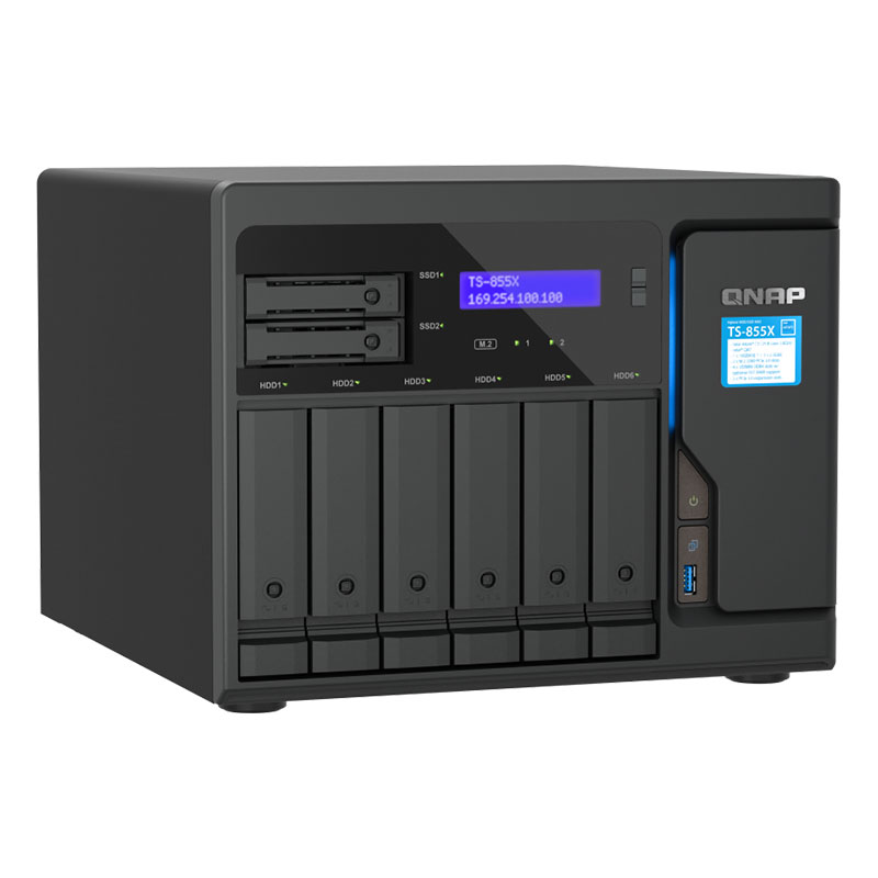 QNAP 威联通 TS-855X 高性能八核心 10GbE NAS，部署混合式存储与高速虚拟机应用